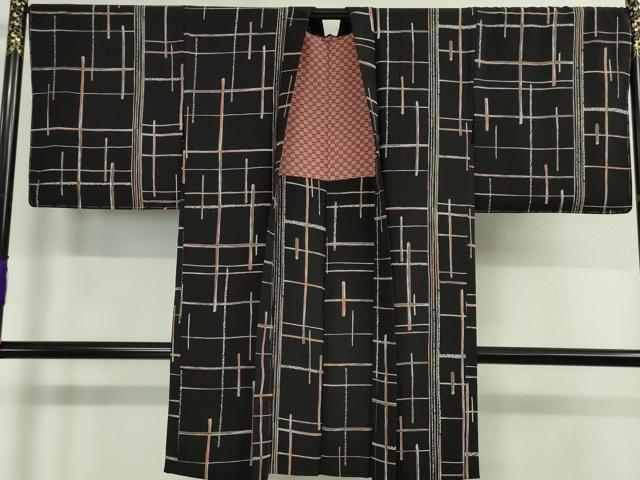 平和屋本店■極上　長羽織　黒地　逸品　未使用　DZAA4616kh5