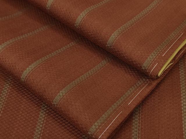 平和屋本店■極上　山下八百子　本場黄八丈　紬　市松綾織　逸品　未使用　DZAA4681kh5