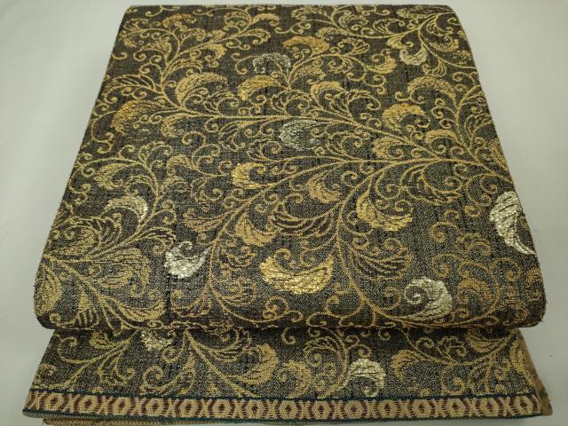 平和屋本店■極上　創業280年　誉田屋源兵衛　両面　全通柄袋帯　夢雅　唐草文　金糸　逸品　DZAA4766kh5