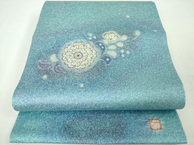 平和屋本店■極上　久保田一竹　幻の辻が花　太鼓柄袋帯　辻が花　絞り　銀通し地　逸品　DZAA4776kh5