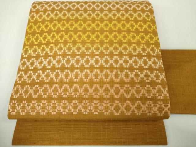 平和屋本店■極上　本場琉球花織　紬地　九寸開き名古屋帯　逸品　DZAA4831kh5