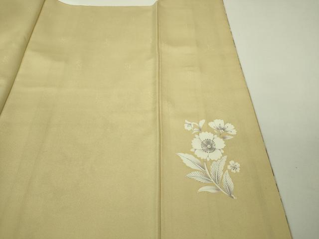 平和屋本店□極上 東京友禅 菅有鬼一 訪問着 白山紬地 手描き 草花文