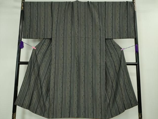 平和屋本店■極上　男性　お召　キングサイズ　縞　逸品　DZAA4937kh5