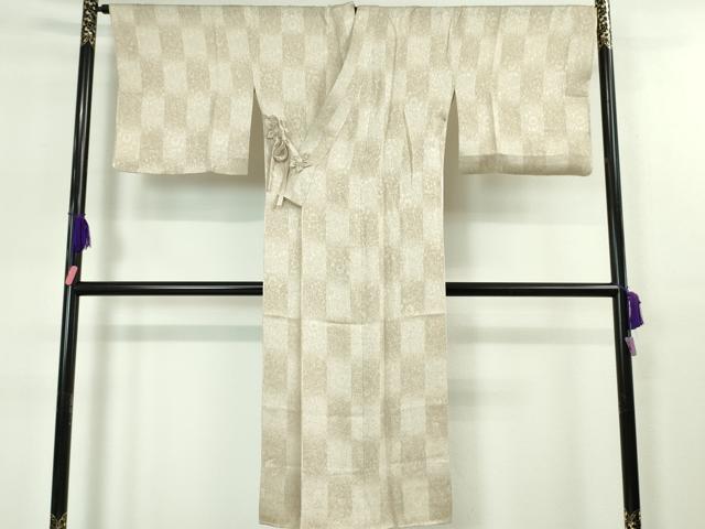 平和屋本店■極上　道中着　スリーシーズン　春夏秋　塵除け　ロング丈　花唐草紋紗　市松　逸品　DZAA4939kh5