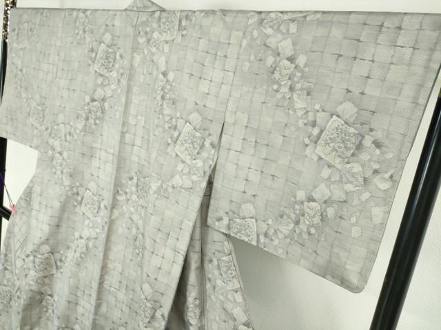 平和屋本店□極上 都喜ヱ門 本場大島紬 白大島 藤白泥 藤