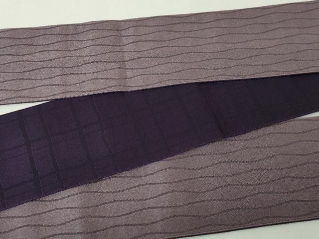 平和屋本店■極上　男性　両面　角帯　よろけ縞　格子　逸品　未使用　DZAA5006kh5