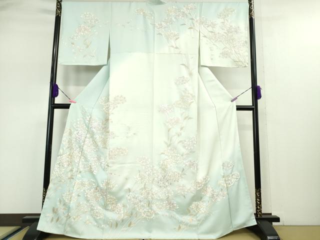 平和屋本店●極上　訪問着　総刺繍　紫陽花　暈し染め　金糸　反端付き　逸品　未使用　DZAA5070kh6