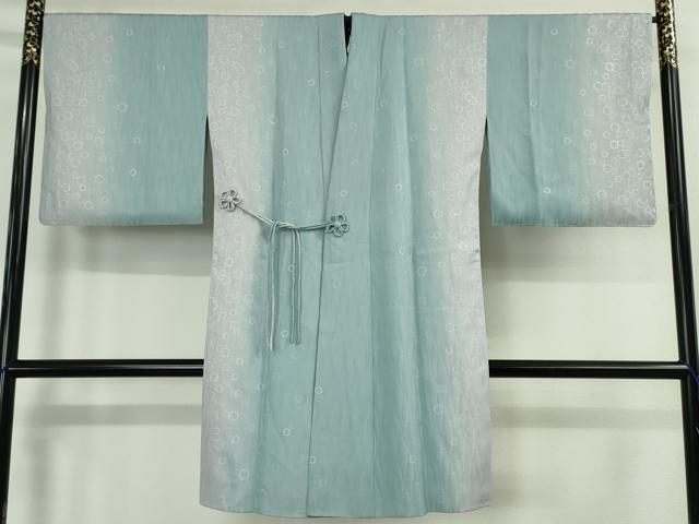 平和屋本店■極上　道中着　ロング丈　雪輪　立涌地紋　暈し染め　銀彩　逸品　未使用　DZAA5081kh5