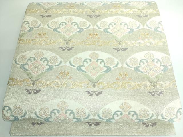 平和屋本店■極上　二代目・由水十久　本加賀友禅　両面　六通柄袋帯　妙音檜扇文　六通の美　金銀糸　さが美扱い　逸品　DZAA5129kh5