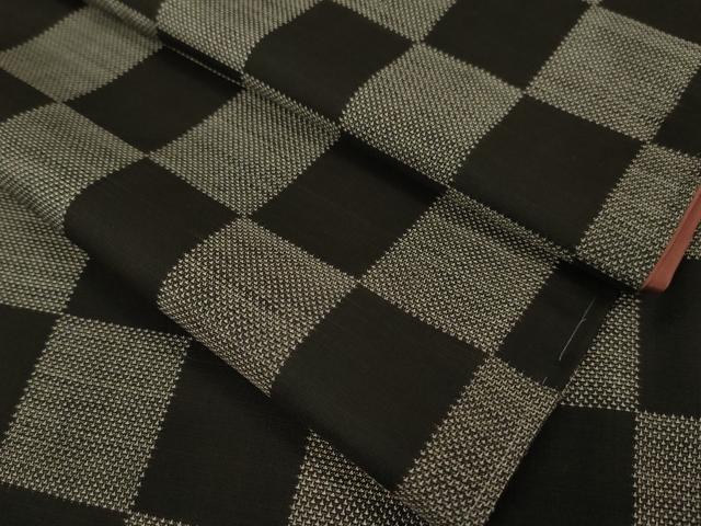 平和屋本店■極上　本場大島紬　9マルキ　市松文様　逸品　DZAA5207kh5