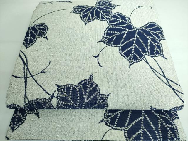 平和屋本店■極上　西陣　大光織物謹製　丸帯　蔦の葉　雪輪　銀糸　ほていや扱い　証紙・反端付き　逸品　DZAA5276kh5