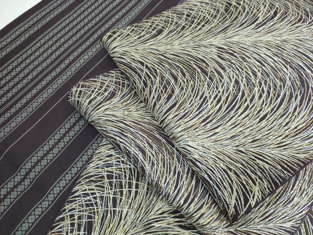 平和屋本店■極上　本場筑前博多織　両面　六通柄袋帯　薄　献上　金糸　やまと誂製　逸品　DZAA5308kh5