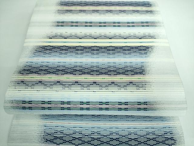 平和屋本店■極上　九寸開き名古屋帯　花織　紬地　間道　逸品　DZAA5317kh5