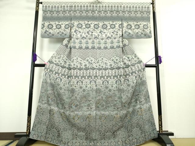 平和屋本店■極上　中国三大刺繍　スワトウ刺繍　汕頭刺繍　訪問着　鳳凰更紗花文　暈し染め　金彩　さが美扱い　逸品　DZAA5383kh5