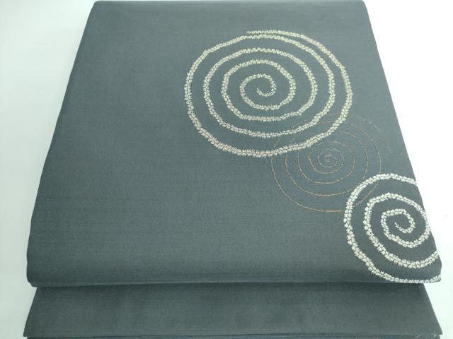 平和屋本店■極上　田中工芸織物　祥園謹製　克絲綴　太鼓柄袋帯　渦　金銀糸　逸品　DZAA5432kh5