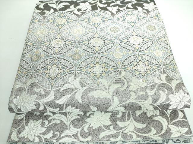 平和屋本店■極上　西陣　まいづる謹製　両面　全通柄袋帯　煌金　七宝唐花文　金銀糸　反端付き　やまと誂製　逸品　DZAA5464kh5