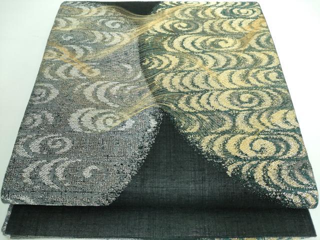 平和屋着物●名門　しょうざん　生紬　紙屋川伝承　絹漉貴　太鼓柄袋帯　霞文　金糸　正絹　逸品　DABA1288ps 平和屋1□極上 名門 しょうざん 生紬 紙屋川伝承 絹漉貴 太鼓