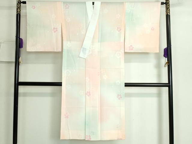 平和屋本店■上質な長襦袢　無双仕立て　舞桜　暈し染め　逸品　未使用　DZAA5505kh5