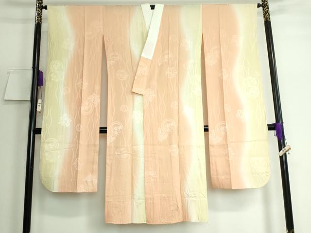 平和屋本店■振袖用長襦袢　無双仕立て　花丸地紋　暈し染め　逸品　DZAA5509kh5