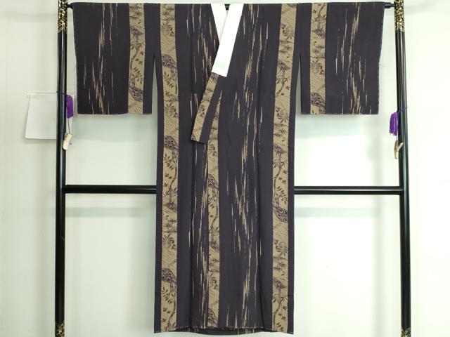 平和屋本店■上質な長襦袢　袷　草木間道　黒紅色地　逸品　未使用　DZAA5514kh5