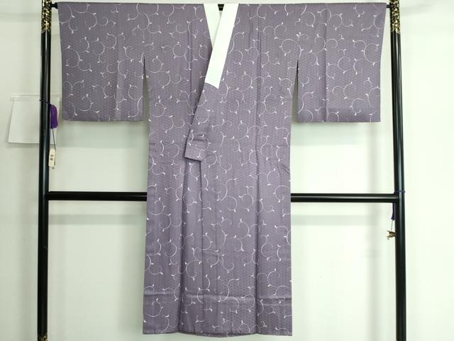 平和屋本店■上質な長襦袢　無双仕立て　唐草文　葡萄鼠色地　逸品　DZAA5516kh5