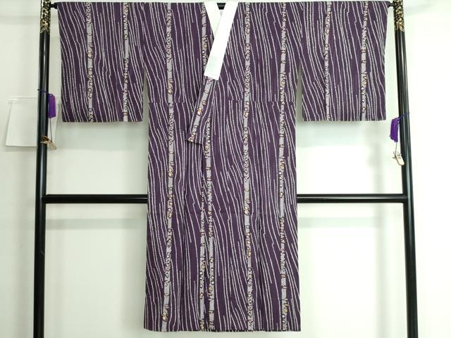 平和屋本店■上質な長襦袢　無双仕立て　舞花文　黒鳶色地　逸品　DZAA5523kh5