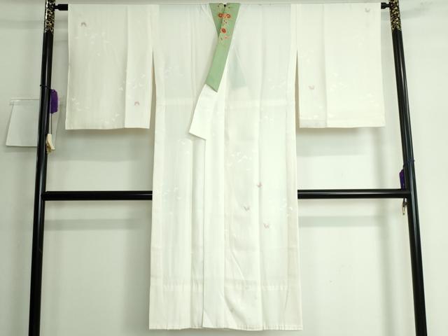 平和屋本店■上質な長襦袢　無双仕立て　刺繍　舞蝶文　半衿刺繍　蒸栗色地　鈴乃屋扱い　逸品　DZAA5528kh5