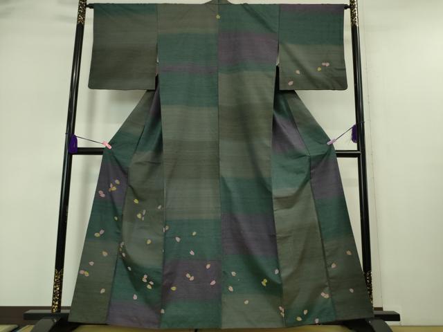 平和屋本店■極上　訪問着　紬地　舞桜　逸品　DZAA5555kh5