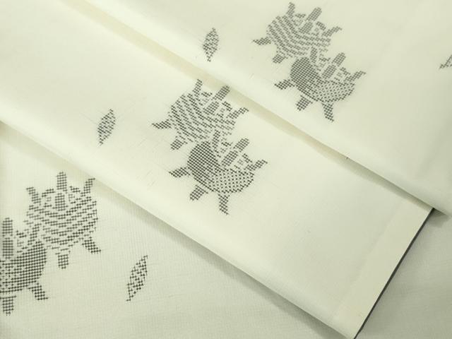 平和屋本店■極上　本場大島紬　白大島　9マルキ　地空　糸車　さが美扱い　逸品　DZAA5559kh5