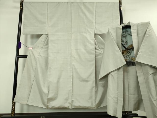 平和屋本店■極上　男性　本場大島紬　白大島　アンサンブル　長羽織　100亀甲　総詰め　羽裏・虎　逸品　DZAA5560kh5