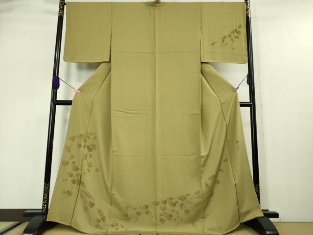 平和屋本店■極上　染色家　岸上純平　訪問着　蔦の葉　源氏香地紋　油色地　逸品　未使用　DZAA5574kh5