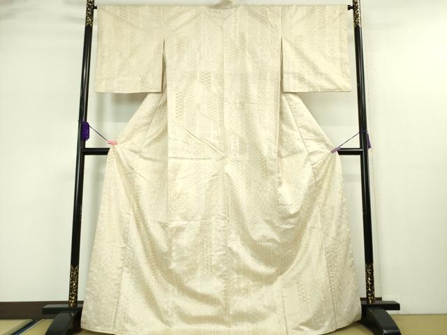 平和屋本店□極上 青山みとも 紬 単衣 格子柄 逸品 CYAA2429s5 平和屋