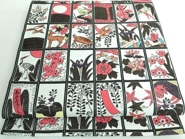 平和屋本店■極上　西陣　大光謹製　六通柄袋帯　唐織　花札　証紙付き　逸品　DZAA5661kh5