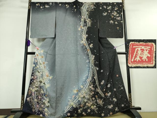 平和屋本店■極上　吉乃一廉　幻の辻が花　訪問着　暈し染め　金彩　銀通し地　健勝苑扱い　逸品　DZAA5756kh5