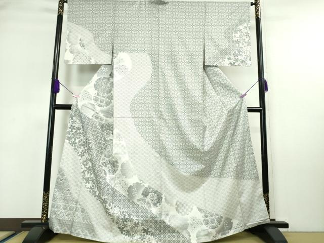 平和屋本店■極上　本場染大島紬　訪問着　雪輪花文　名物裂　逸品　DZAA5768kh5