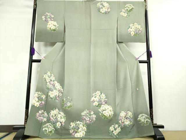 平和屋本店■極上　訪問着　友禅　作家物　花丸文　暈し染め　金彩　鬼しぼ縮緬　逸品　DZAA5773kh5