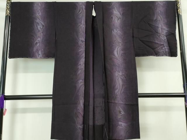 平和屋本店■極上　長羽織　スリーシーズン　春夏秋　塵除け　紋紗　墨流し　暈し染め　反端付き　逸品　未使用　DZAA5782kh5