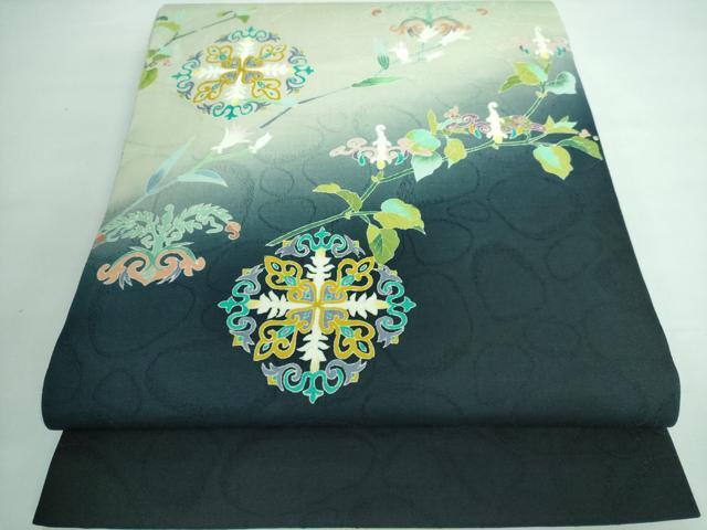 平和屋本店■極上　本加賀友禅作家　奥田勝将　太鼓柄袋帯　スリーシーズン帯　正倉院花文　上代60万　タグ付き　逸品　DZAA5820kh5