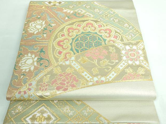 平和屋本店■極上　西陣　川島織　六通柄　本袋帯　吉祥花文　金銀糸　逸品　DZAA5852kh5