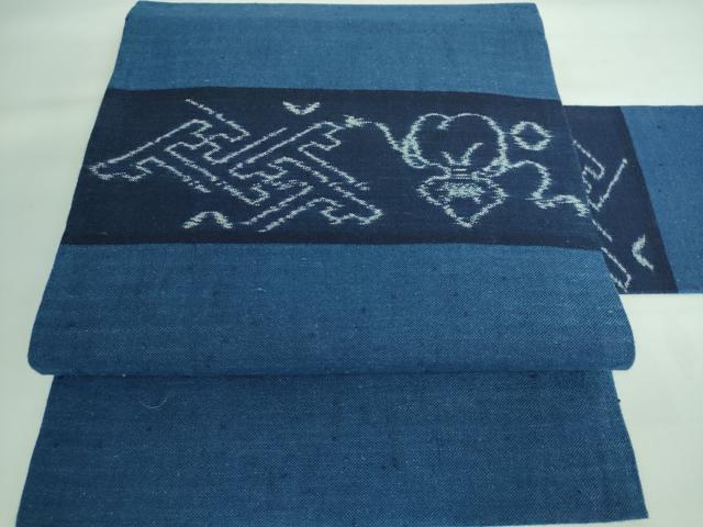 平和屋本店■極上　弓浜絣　九寸名古屋帯　金嚢　綿　逸品　DZAA5879kh5