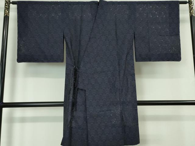 平和屋本店■極上　道中着　スリーシーズン　春夏秋　塵除け　ロング丈　紗　太子間道　濃紺地　逸品　未使用　DZAA5920kh5