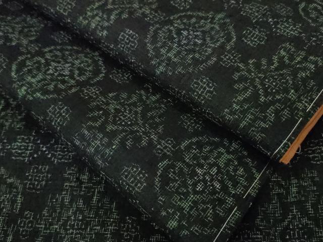 平和屋本店■極上　本場結城縮　80亀甲　有職文様　逸品　未使用　DZAA5990kh5