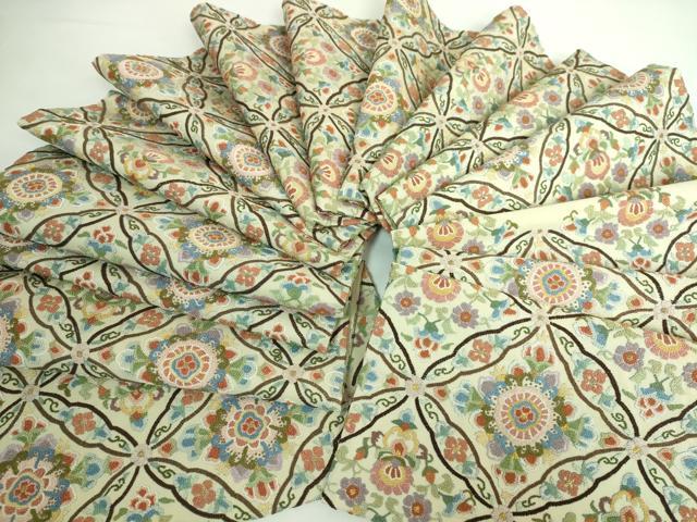 平和屋本店■最高級　中国三大刺繍　相良刺繍　総刺繍　六通柄袋帯　七宝花文　逸品　未使用　DZAA6086kh5