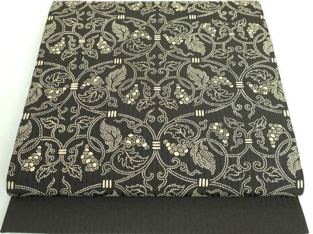 平和屋本店■極上　太鼓柄袋帯　印傳　葡萄唐草　憲法黒茶色地　逸品　DZAA6096kh5