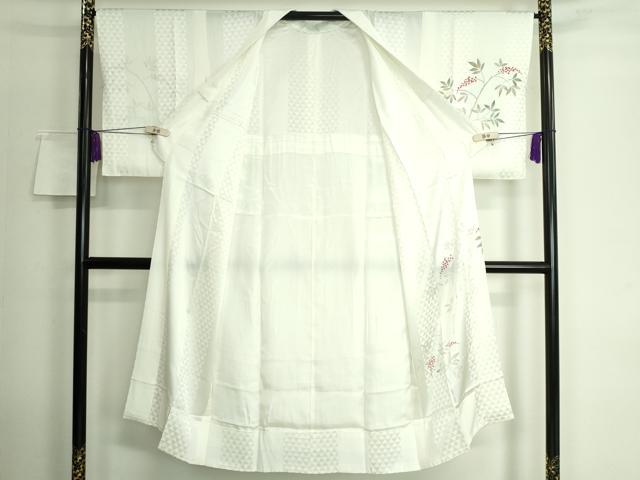 平和屋着物○長襦袢 無双仕立て 流水枝梅文 人気 半衿刺繍 正絹 逸品