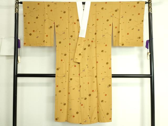 平和屋本店■上質な長襦袢　無双仕立て　吹き寄せ花文　金彩　逸品　未使用　DZAA6123kh5