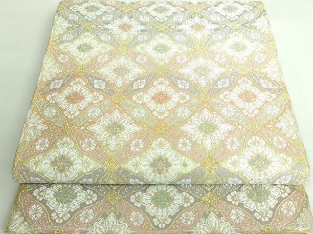 平和屋本店■極上　六通柄袋帯　唐織　七宝花菱文　金糸　やまと誂製　逸品　DZAA6141kh5