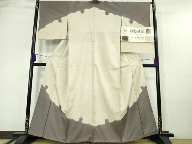 平和屋本店■極上　インド・アッサム　野蚕糸　手織　ムガシルク　結城紬　訪問着　雪輪　証紙付き　逸品　DZAA6241kh5