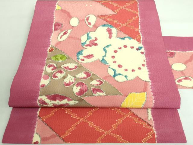 平和屋本店■極上　摺型友禅　京都　多ち花　九寸名古屋帯　松皮菱花文　逸品　DZAA6270kh5