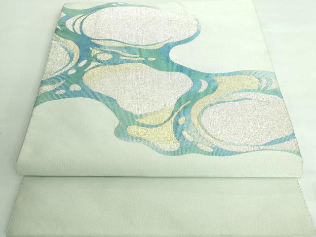 平和屋本店■極上　西陣　川島織物　爪掻き本綴れ　八寸名古屋帯　流水紋　金銀糸　三越扱い　逸品　DZAA6278kh5